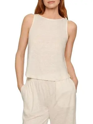 Eberjey Boat Neck Organic Linen Top - Ivory