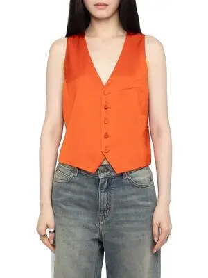 Zadig&Voltaire Emaux Sleeveless Top - Tangerine