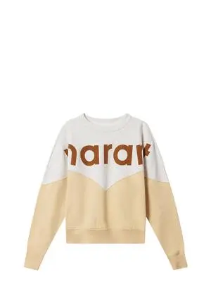 MARANT ETOILE Houston Logo Cotton Sweatshirt Light Ochre