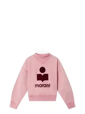 MARANT ETOILE Moby Logo Cotton Sweatshirt Bubblegum/burgundy