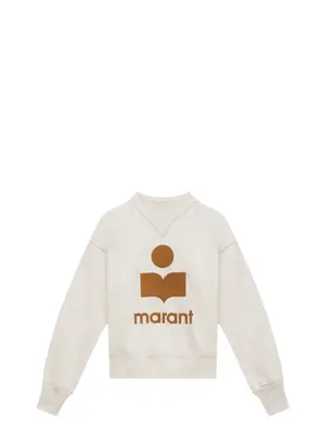MARANT ETOILE Moby Logo Cotton Sweatshirt Ecru/camel