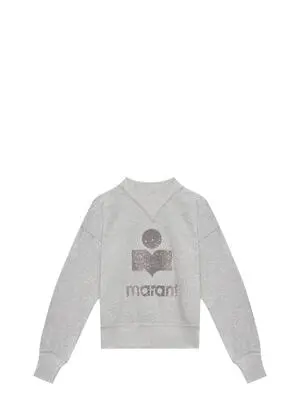 MARANT ETOILE Moby Logo Cotton Sweatshirt Gray/silver