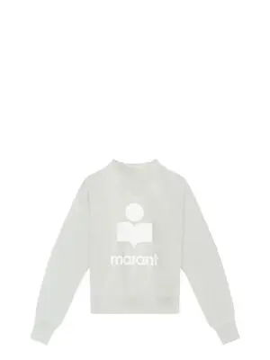 MARANT ETOILE Moby Logo Cotton Sweatshirt Light Blue/ecru