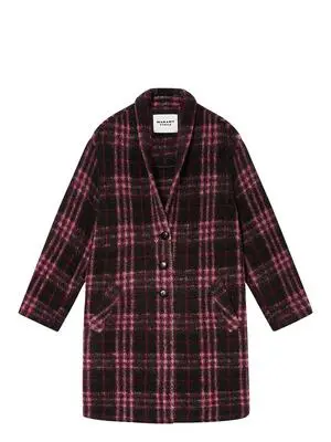 MARANT ETOILE Gabriel Wool Coat - Black/fuchsia