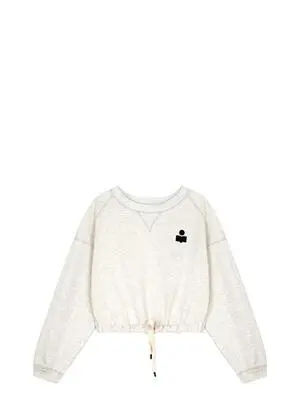 Isabel Marant Margo Flocked Logo Sweatshirt - Ecru