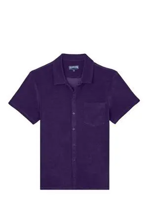Vilebrequin Solid Organic Terry Short Sleeve Shirt - Minuit