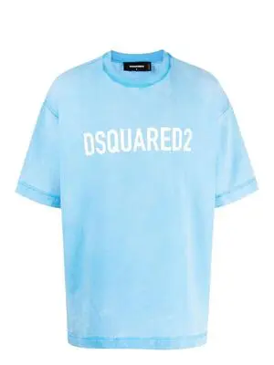 Dsquared2 Logo-print Short-sleeve Sweatshirt - Blue