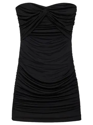 ANINE BING Ravine Ruched Mini Dress - Black