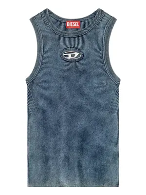 DIESEL M-anchor-a-sl Ribbed Tank Top - Blue