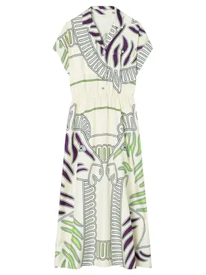 TORY BURCH Tory Burch Printed Silk Twill Shirtdress