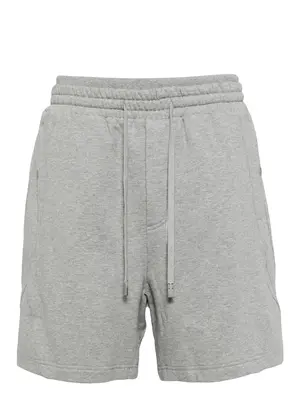 C2H4 Mélange-effect Cotton Track Shorts - Grey