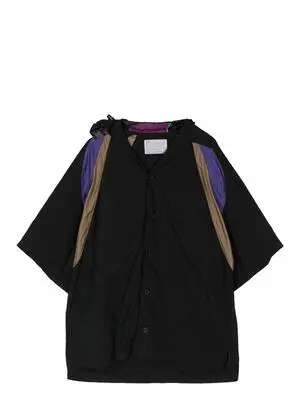 Kolor Colour-block Shirt With Hood - Black
