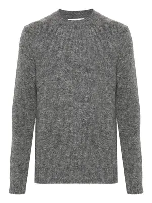 JIL SANDER Crew-neck Alpaca Wool Jumper - Grey