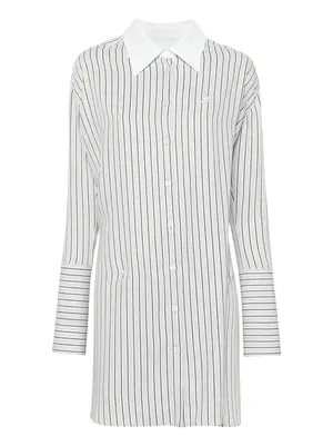 COURREGES Logo-patch Striped Shirt - Black