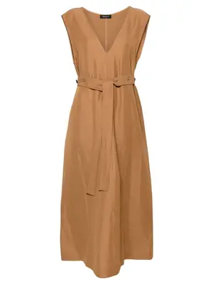 FABIANA FILIPPI Fabiana Filippi Belted V-Neck Midi Dress