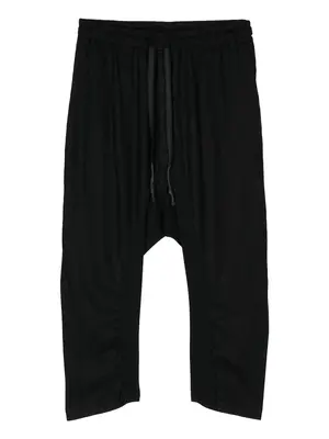 ISAAC SELLAM EXPERIENCE Cropped Drop-crotch Trousers - Black