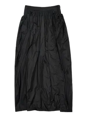 AMOMENTO Shirred-effect Layered Maxi Skirt - Black