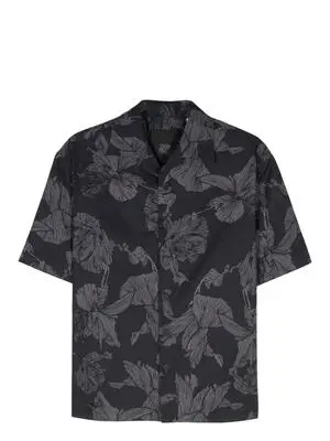 Neil Barrett Floral-print Bowling Shirt - Blue