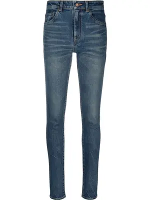 Saint Laurent Whiskered Skinny Jeans - Blue