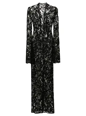 MANURI Sally Lace Midi Dress - Black
