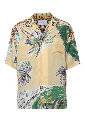 Rhude Palm-print Silk Shirt - Neutrals