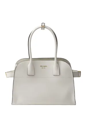 Prada Medium Leather Tote Bag - White