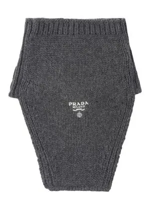 Prada Logo-embroidered Cashmere Dickey - Grey