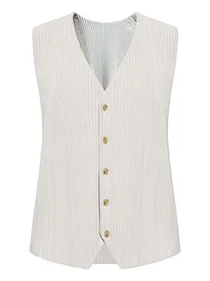 Issey Miyake Pleated Vest - Grey
