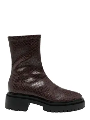 Senso Peyton Iii 50mm Snakeskin-effect Boots - Red