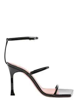 Amina Muaddi Maya 95mm Leather Sandals - Black