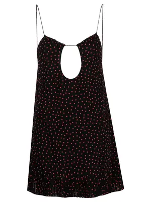 Saint Laurent Polka-dot Mini Dress - Black
