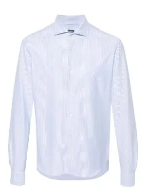 Fedeli Striped Jersey Shirt - Blue