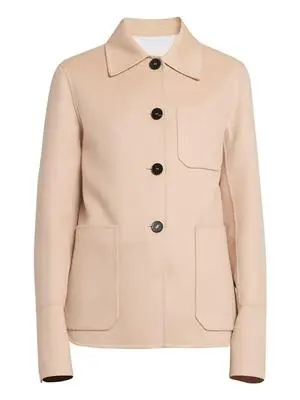 JIL SANDER Jil Sander Brushed Cashmere-Blend Shirt Jacket Sand Stone