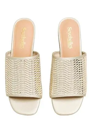 Seychelles Pepper Block-heel Sandals - Gold Woven