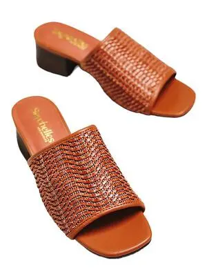 Seychelles Pepper Block-heel Sandals - Tan Woven