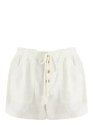 Free People Westmoreland Linen-blend Shorts - Ivory