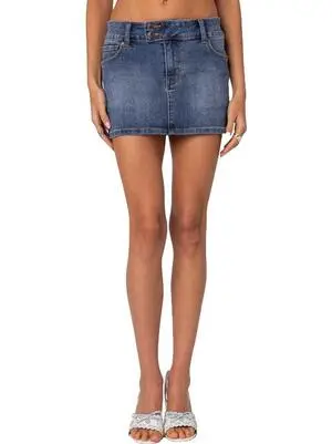 EDIKTED Eryn Denim Miniskirt - Blue