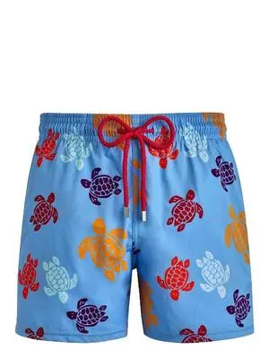 Vilebrequin Printed Stretch Swim Trunks - Fleur De Lin