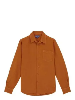 Vilebrequin Solid Linen Shirt - Caramel
