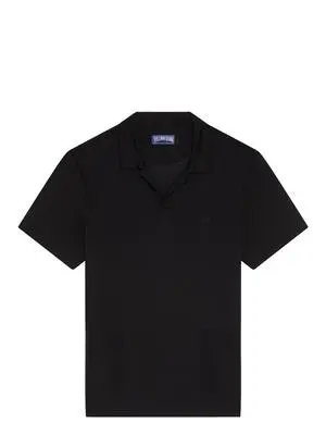 Vilebrequin Tencel Polo Shirt Solid - Black