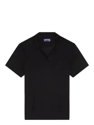 Vilebrequin Tencel Polo Shirt Solid - Black