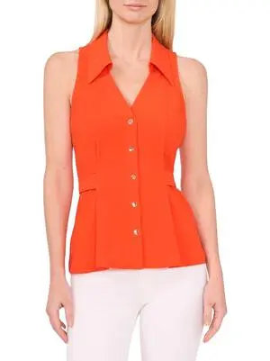 CECE DUPRAZ Collared Button-up Tank Top - Tigerlily