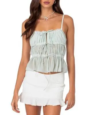 EDIKTED Addy Tie-front Camisole - Sage