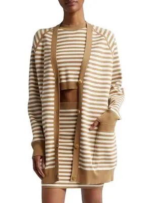 Max Mara Max Mara Tenore Stripe Long Cardigan Honey