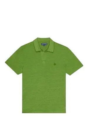 Vilebrequin Solid Linen Jersey Polo Shirt - Camouflage