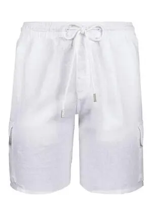 Vilebrequin Linen Bermuda Cargo Shorts Blanc