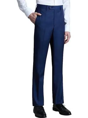 Santorelli Super 100's Wool Natural Stretch Pant - Blue