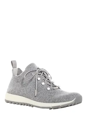 JIMMY CHOO Veles Embellished Knit Sneakers Ash Mix