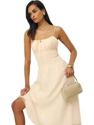 REFORMATION Laly Sleeveless Midi Dress Ivory