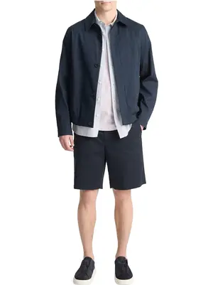 Vince Cotton Bomber Jacket - Blue